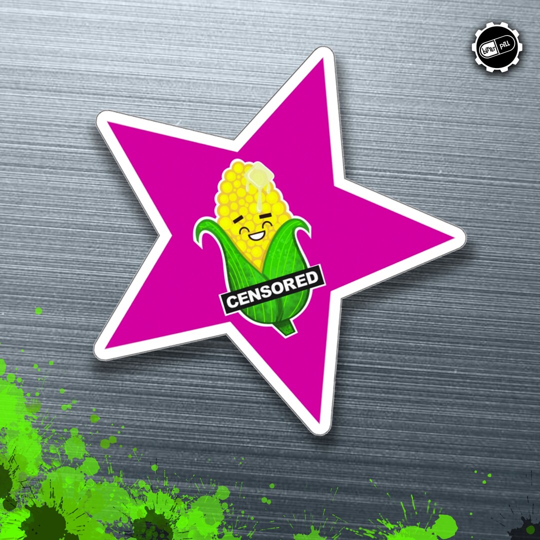 Corn Star PINK Vinyl Sticker, High Quality Glossy Stickers for Laptops ...