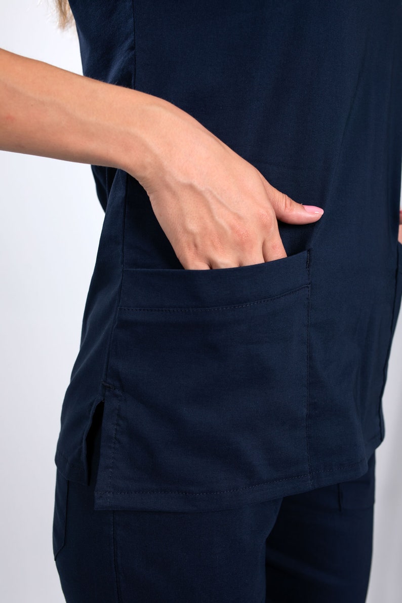 Navy Blue Unısex Scrubs Set,nurse Uniform,medical Uniform,doctor ...
