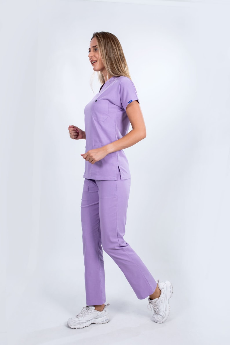 Lilac Medical Scrubs Set, Lycra Blend, Nursing Uniform - Etsy