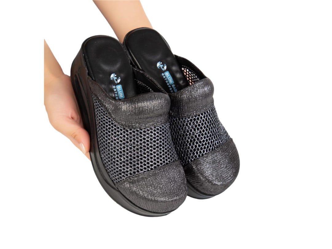 Woman Nurse Shoes,nursing Clogs,special Design,black Glitter ...