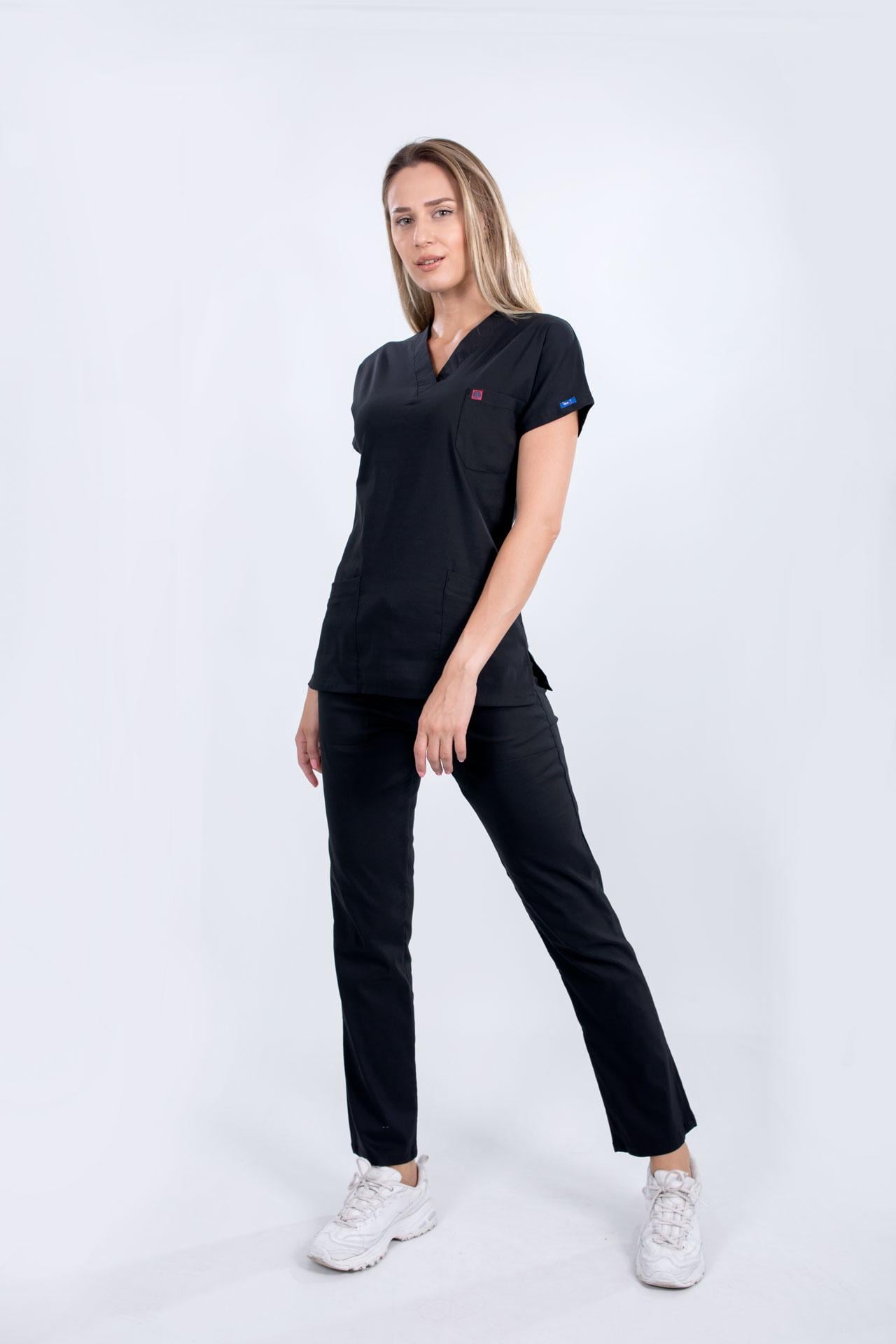 Woman BLACK Scrubs Set,v Neck,nurse Gift,nurse Uniform,hospital Uniform ...