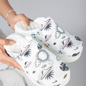 Space Pattern Orthopedic Clogs, Nurse Slippers, Medical Shoes - Etsy