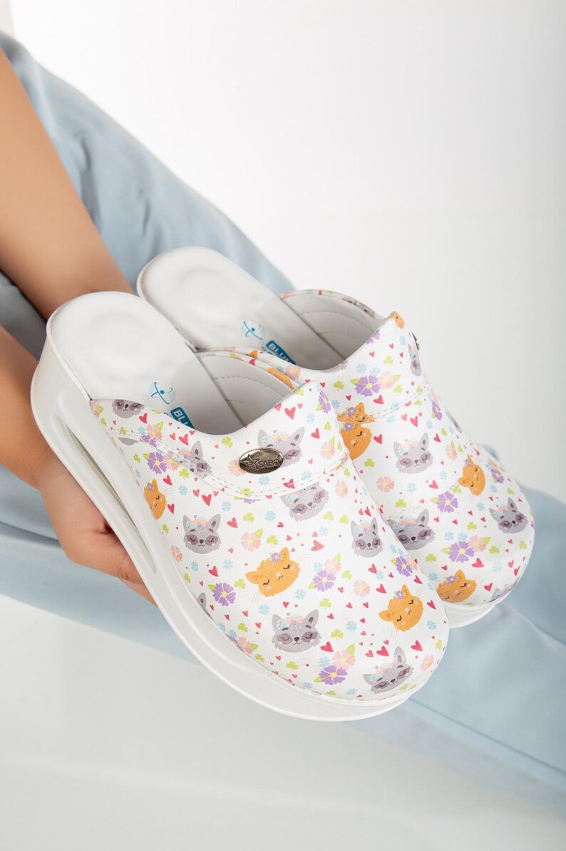 Orthopedic Nurse Clogs, Cute Dog Print, Comfortable Medical Shoes - Etsy