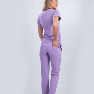 Lilac Medical Scrubs Set, Lycra Blend, Nursing Uniform - Etsy
