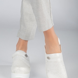 Orthopedic Nurse Clogs, White Silvery Pattern, Comfortable Slippers - Etsy