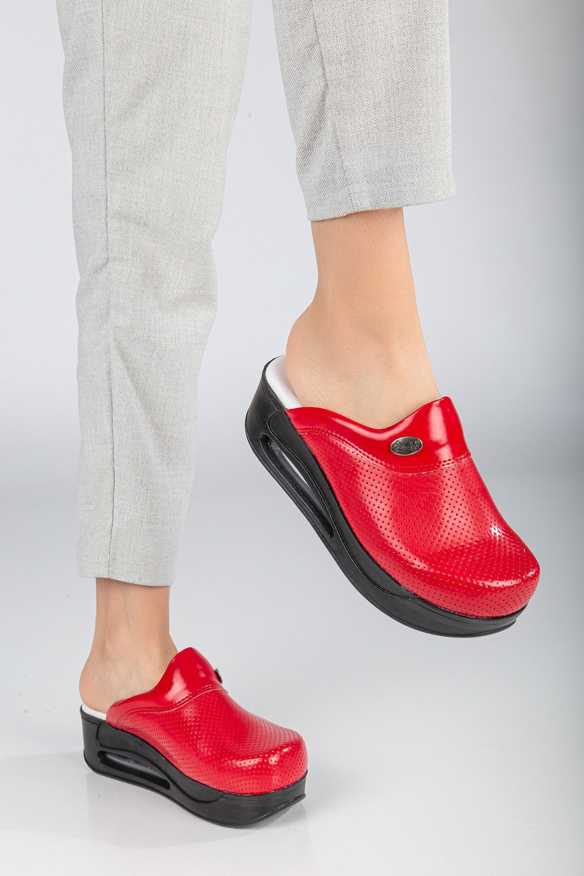 Nurse Orthopedic Clogs,red Clogs,nursing Clogs,nurse Gift,black Base ...