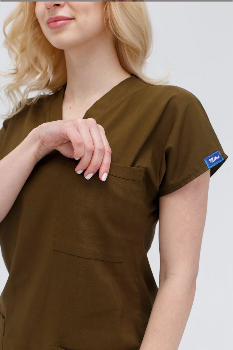 Dark Green Scrubs Set,cotton Scrubs Et,felxible Scrubs,nurse Fress ...