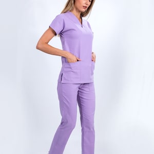 For Woman Scrubs Set,lilac Color,flexible Scrubs Set,nure Gift,nursing ...