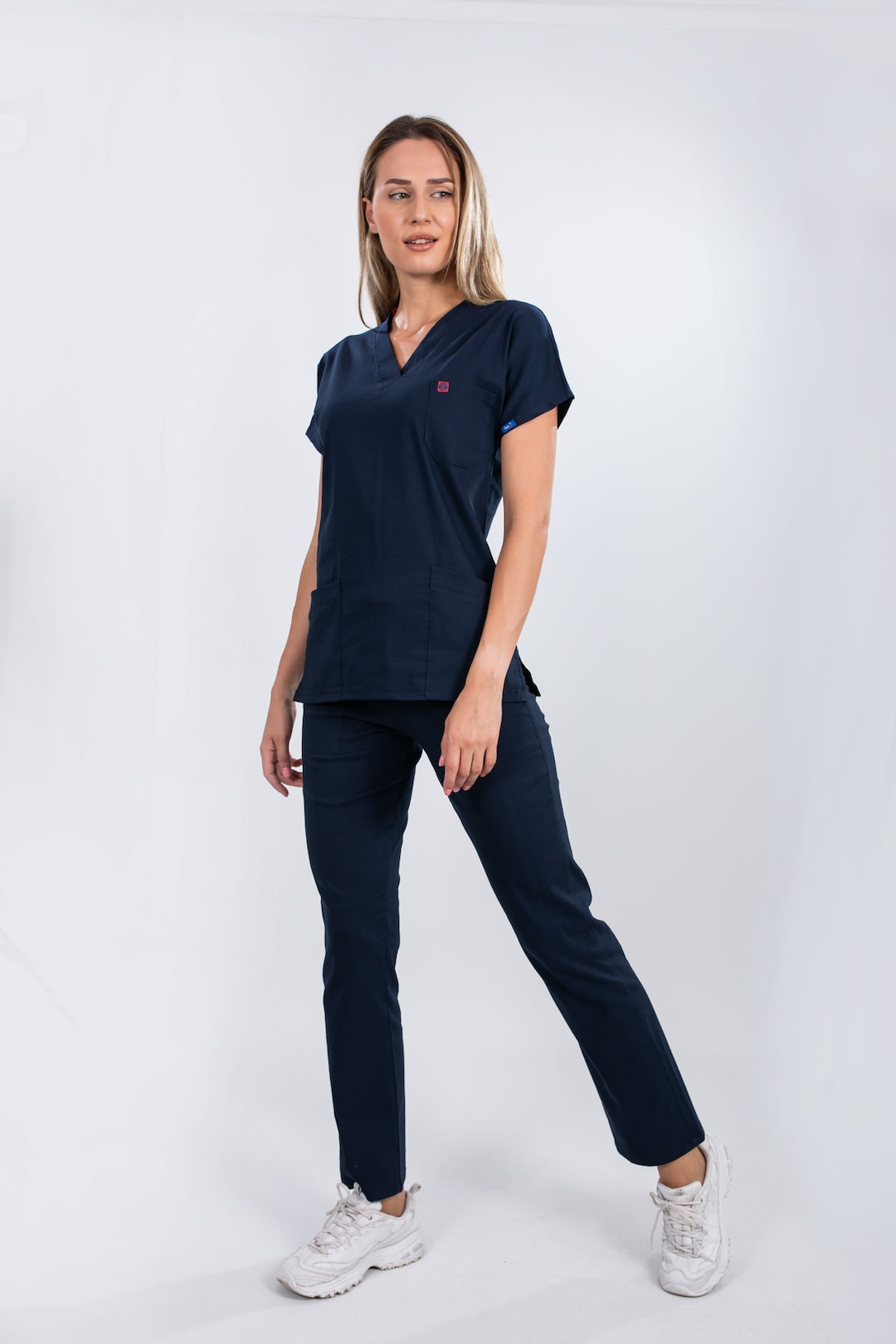 Navy Blue Unısex Scrubs Set,nurse Uniform,medical Uniform,doctor ...