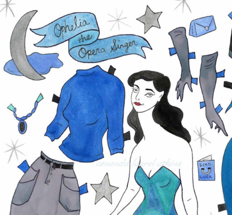 Ophelia the Opera Singer Paper Doll - Etsy