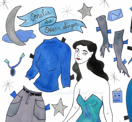 Ophelia the Opera Singer Paper Doll - Etsy