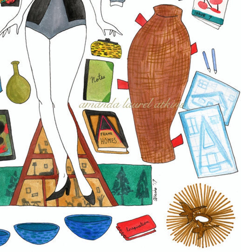 Audrey the Architect Paper Doll Mid Century Modern by Amanda Laurel ...