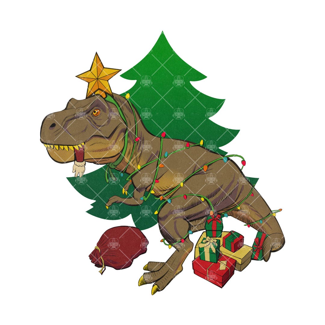 T-rex Christmas Tree Digital Download T-rex Dressed as Xmas Tree With ...