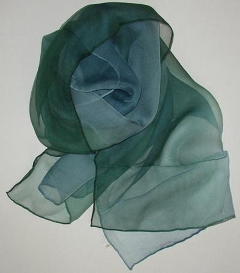 Multi-color Oblong 100% Silk Chiffon Hand Made Rainbow Veil Scarf Belt ...