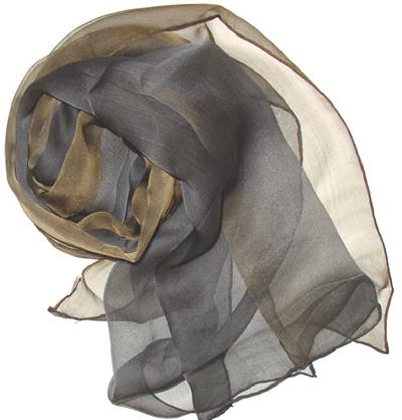 Multi-color Oblong 100% Silk Chiffon Hand Made Rainbow Veil Scarf Belt ...