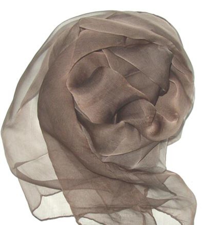 Multi-color Oblong 100% Silk Chiffon Hand Made Rainbow Veil Scarf Belt ...