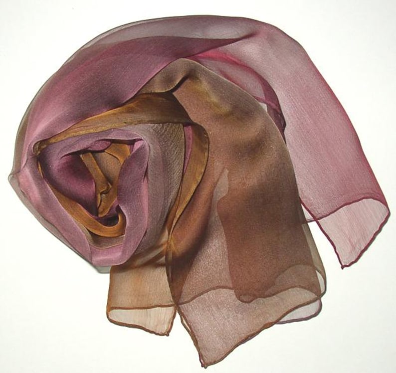 Multi-color Oblong 100% Silk Chiffon Hand Made Rainbow Veil Scarf Belt ...