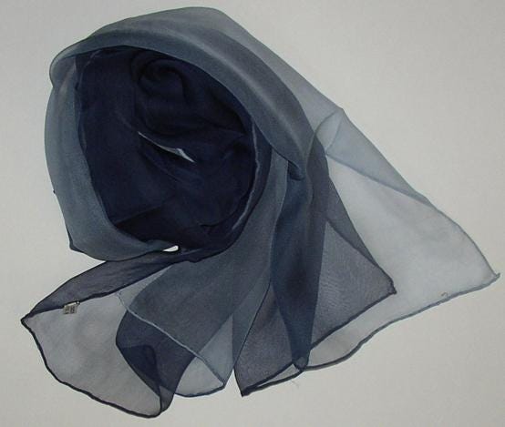 Multi-color Oblong 100% Silk Chiffon Hand Made Rainbow Veil Scarf Belt ...
