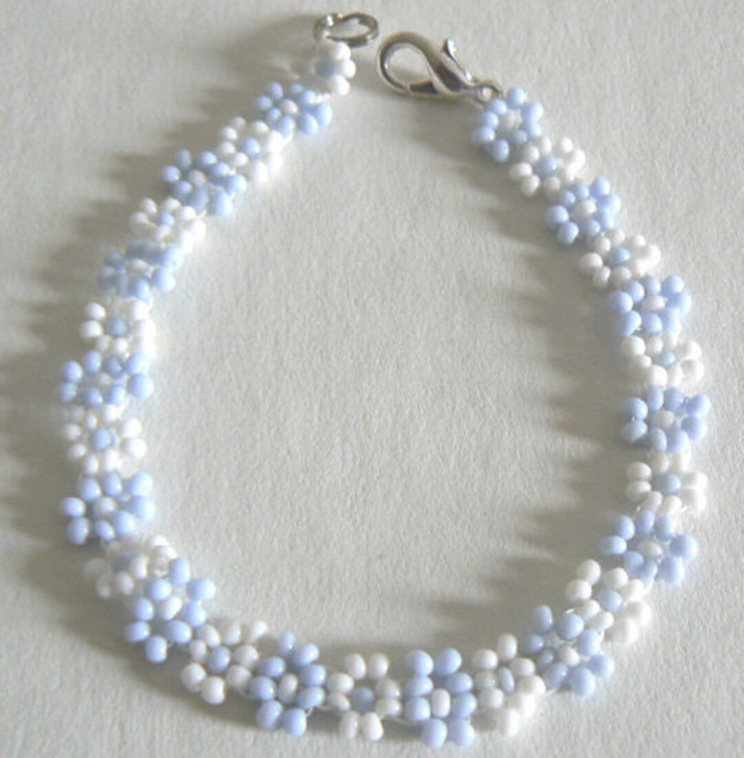 Baby Blue White Daisy Flower Chain Bracelet Anklet - Etsy