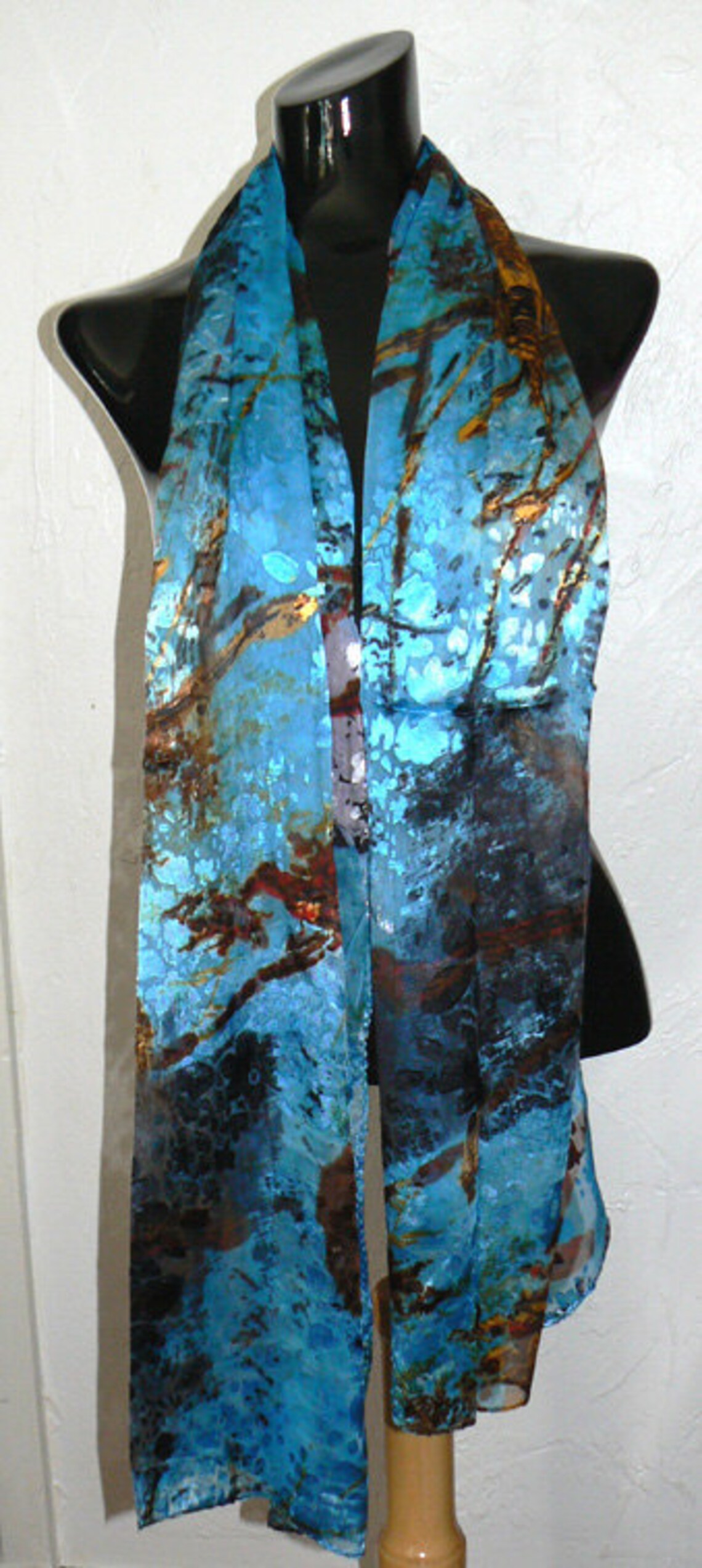 Burnt Out Handmade Silk Scarf Hand Painted Bright Colorful - Etsy