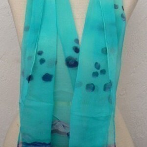 Hand Colored Silk Scarf Sky Ocean - Etsy