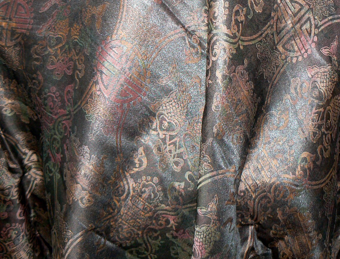 100% High Quality Silk Fabric Reversible Gambiered Canton | Etsy