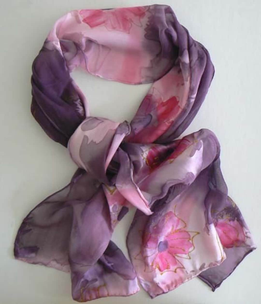 Burnt Out Silk Scarf Handmade Painted - Etsy