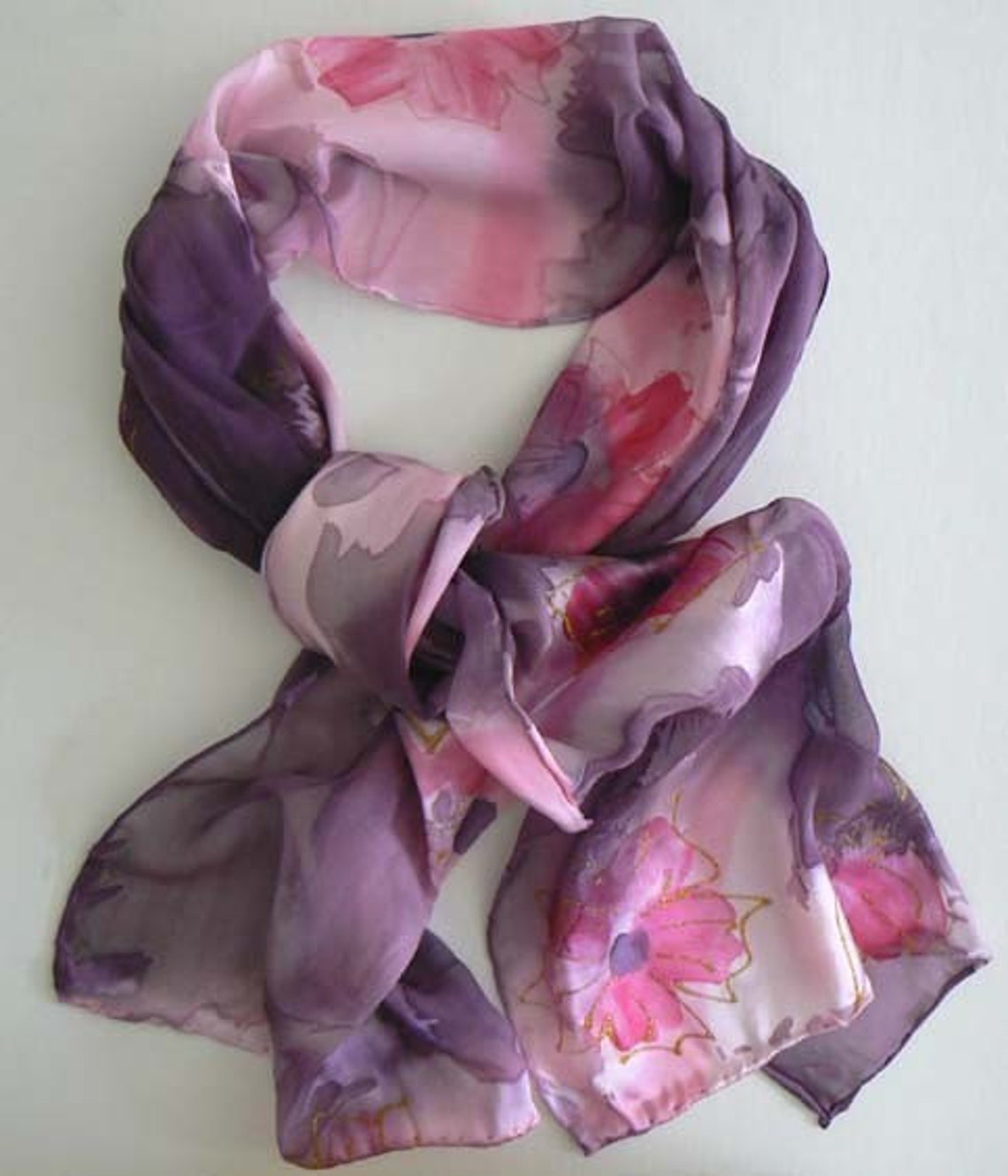 Burnt Out Silk Scarf Handmade Painted - Etsy