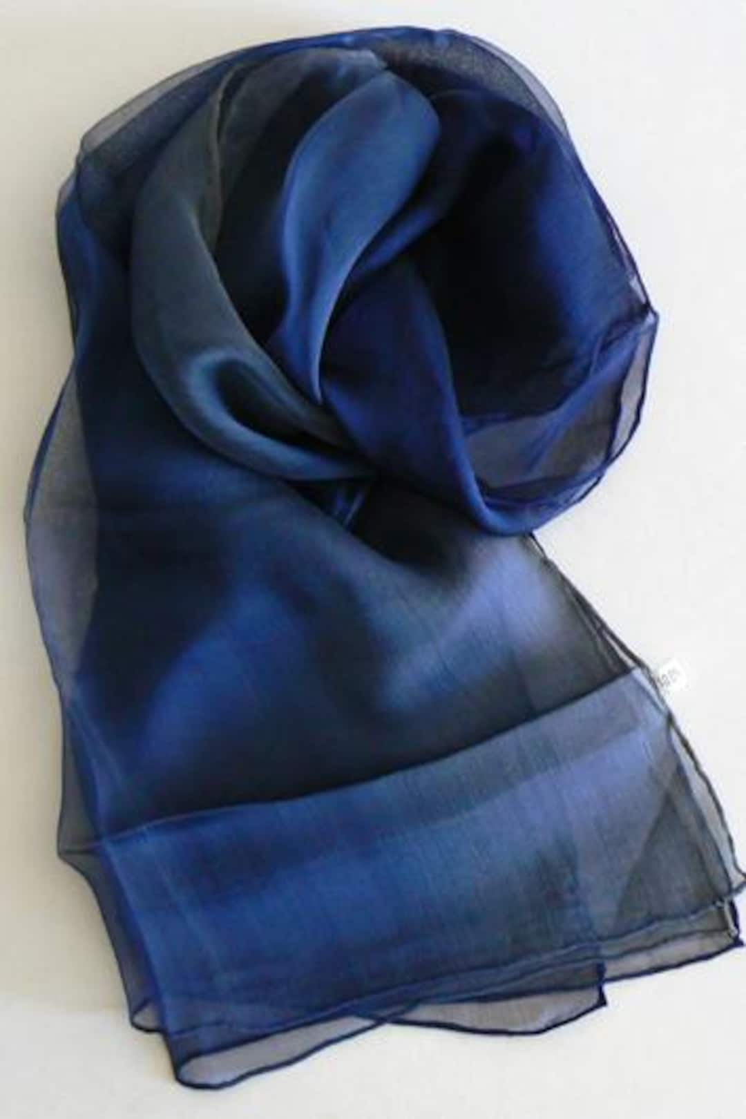Multi-color Oblong 100% Silk Chiffon Hand Made Rainbow Veil Pure Silk ...