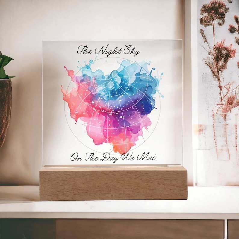 Custom Acrylic Star Map LED Light Romantic Gift for Couples Night Sky ...