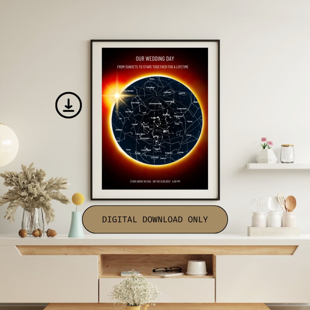 Custom Star Chart Digital Download Personalized Celestial Sky Map for ...