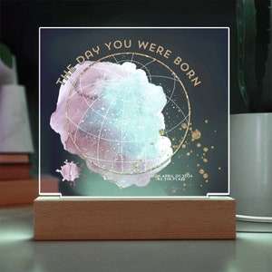 Birth Star Map LED Acrylic Plaque Star Map by Date Customized Star Map ...