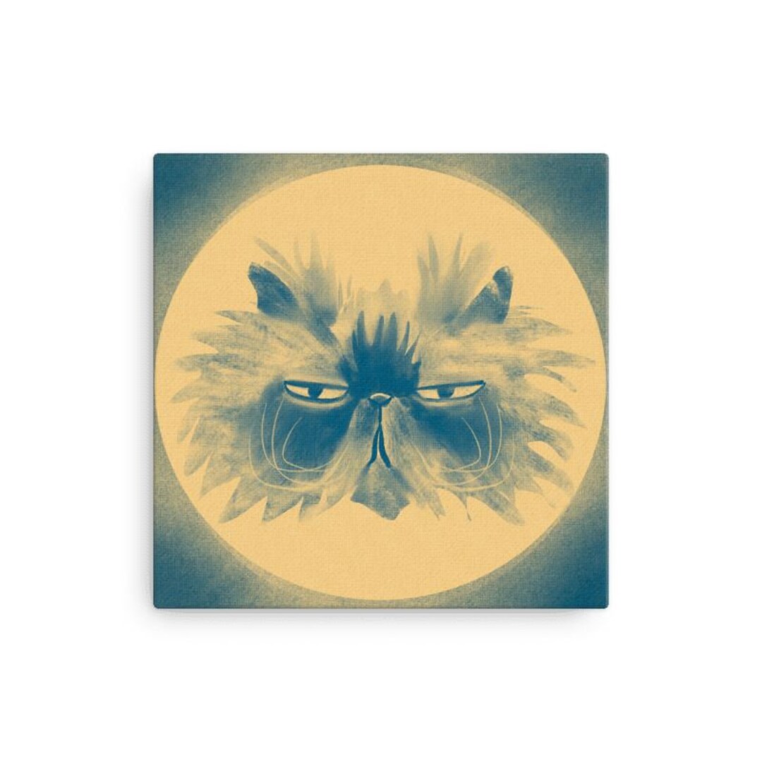 Grumpy Moon Painting of a Grumpy Cat - Etsy