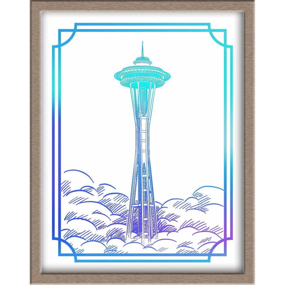 Seattle's Space Needle Landmark Foiled Print - Etsy