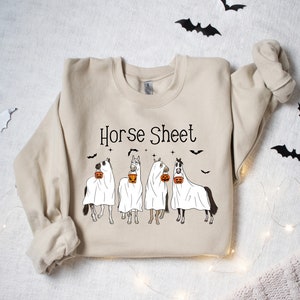 Horse Sheet Sweatshirt, Halloween Ghost Horses Shirt, Horse Lover Fall ...