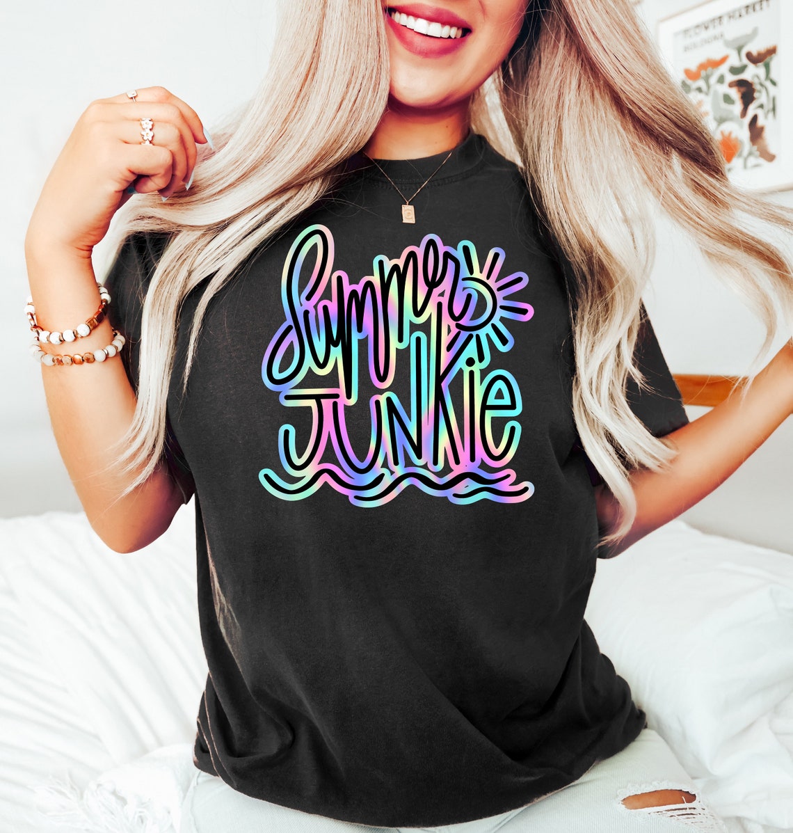 Summer Junkie Shirt, Funny Beach Day Shirt, Retro Summer Shirt, Summer ...