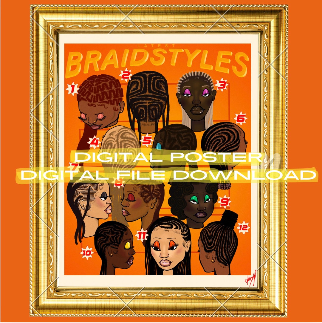 Braid Styles Poster Digital Download - Etsy