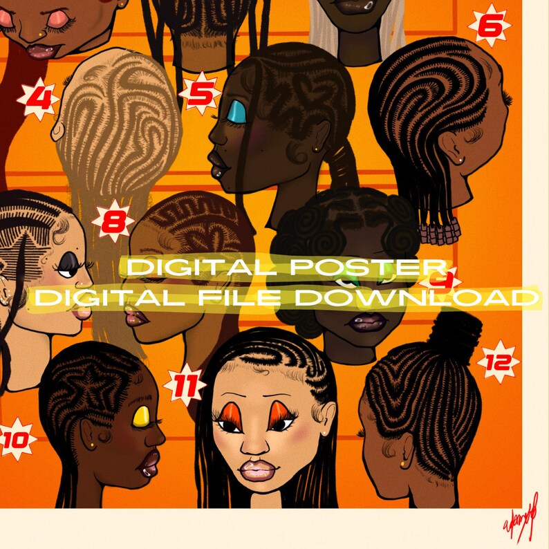 Braid Styles Poster Digital Download - Etsy