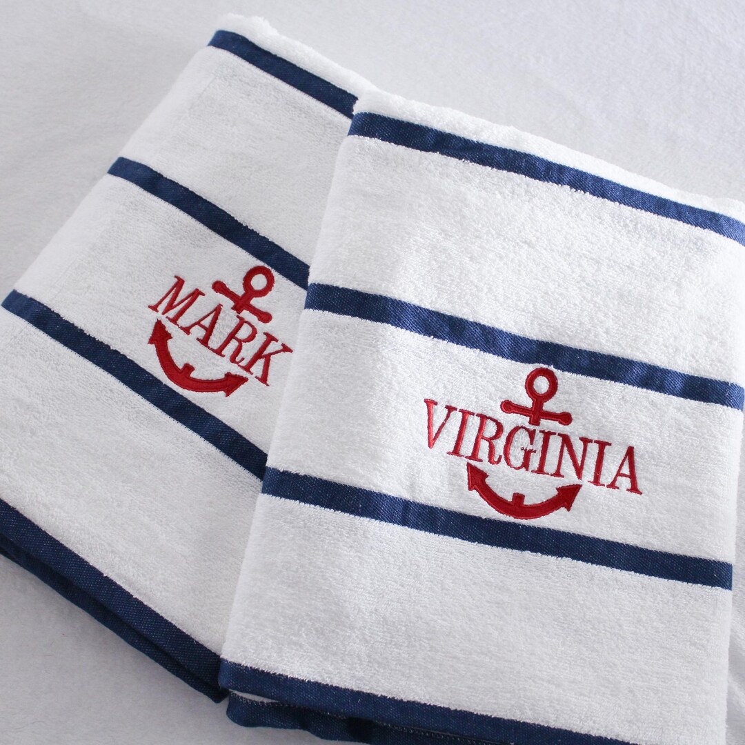 Cabana Stripe Beach Towel, Custom Towel, Personalized Gift, Monogramed ...