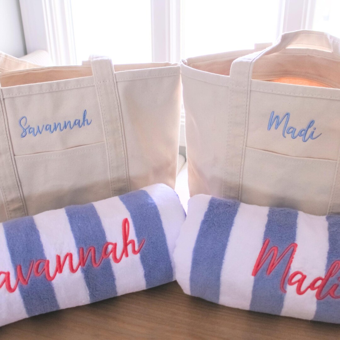 Canvas Boat Tote Bag | Personalized Tote | Monogram Tote | Personalized ...