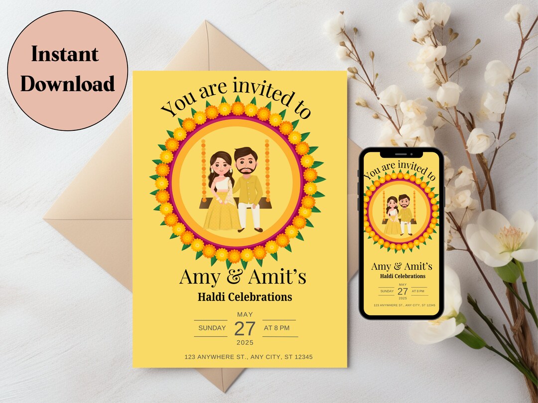 Digital Haldi Invitation, Pithi Invitation, Pre Wedding Celebration ...