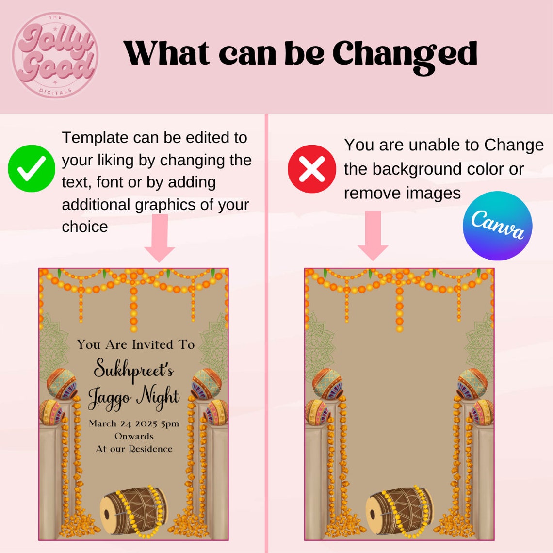 Jaggo Nights Indian Wedding Invitation Template,punjabi Wedding ...