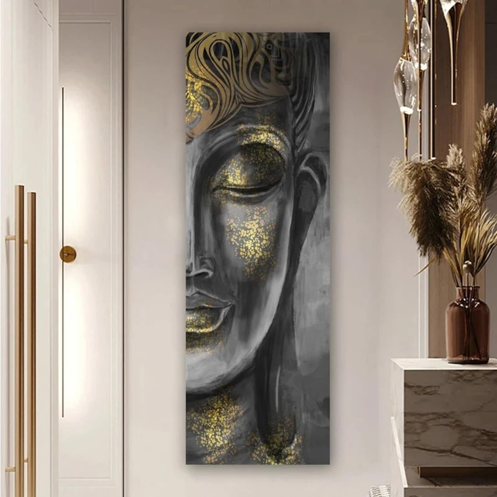 Vertical Buddha Wall Art - Buddha Wall Decor- Buddha Canvas Print ...