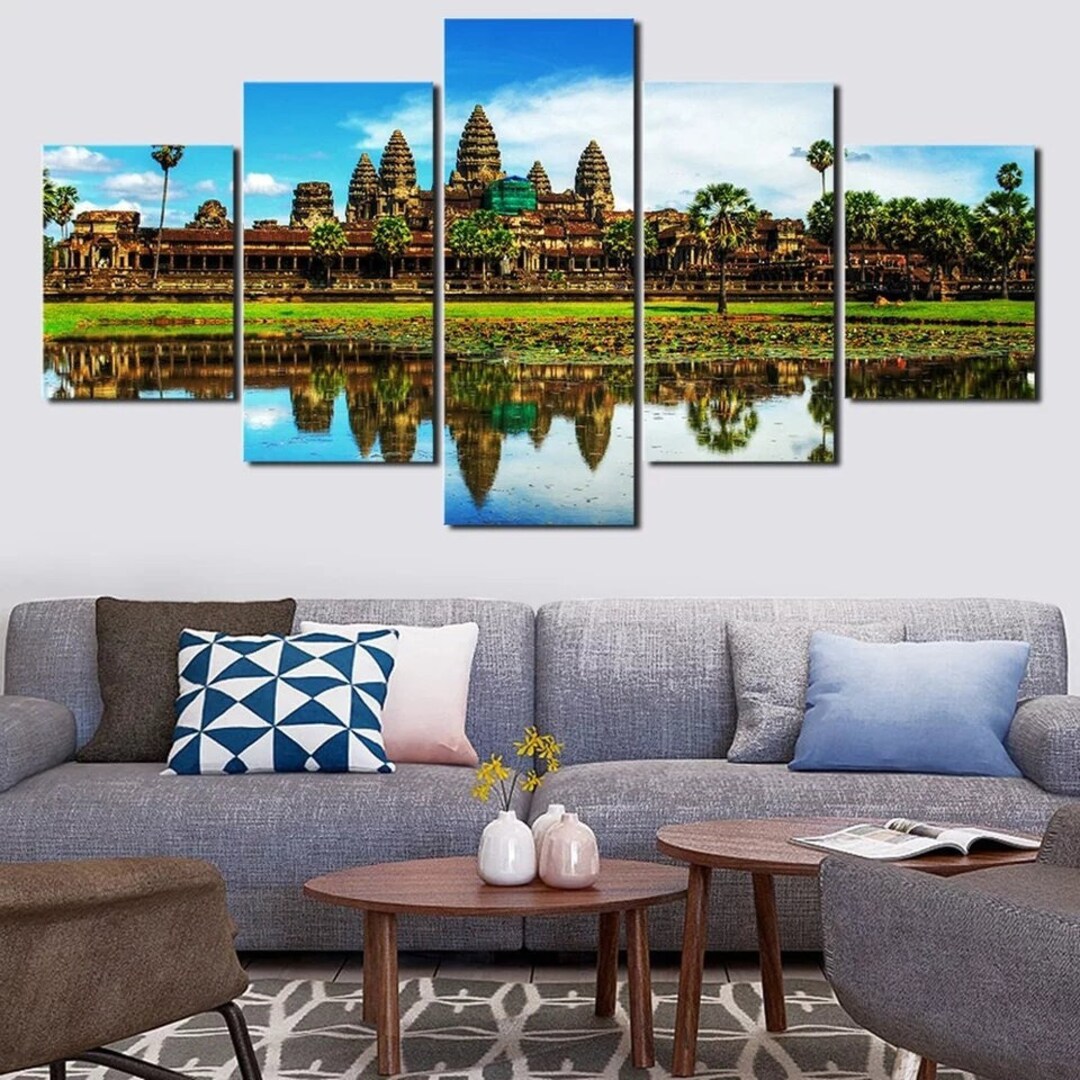 Angkor Wat Wall Art - Cambodia Temple Wall Decor - Hindu Monument ...