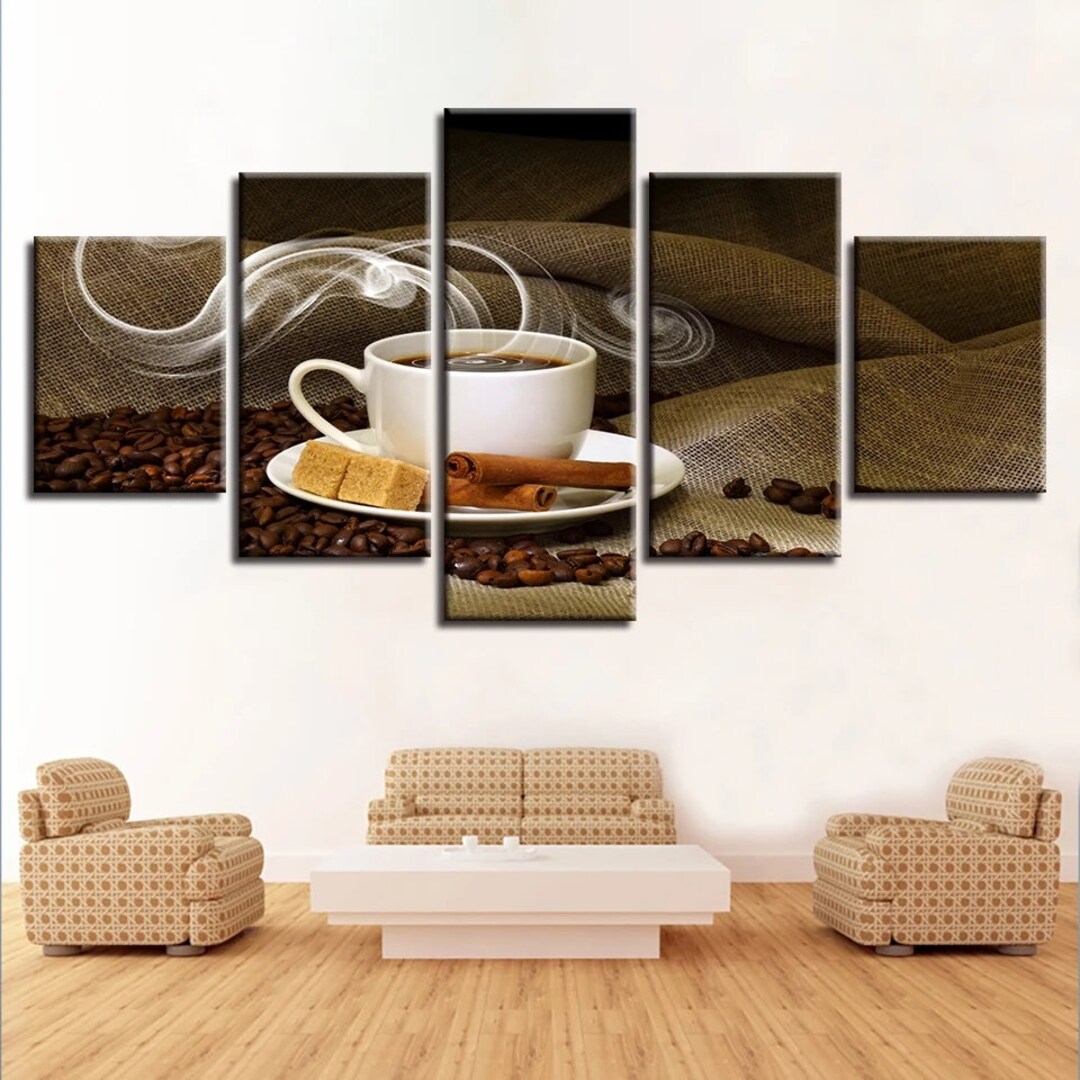 Coffee Grain Wall Art Breakfast Wall Art Kitchen Wall Decor Hot Coffee ...