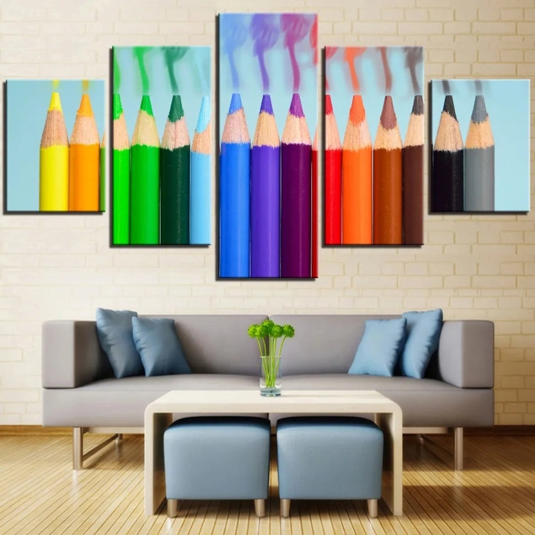 Crayons Wall Decor -color Pencils Wall Art- Childrean Wall Art Bedroom ...