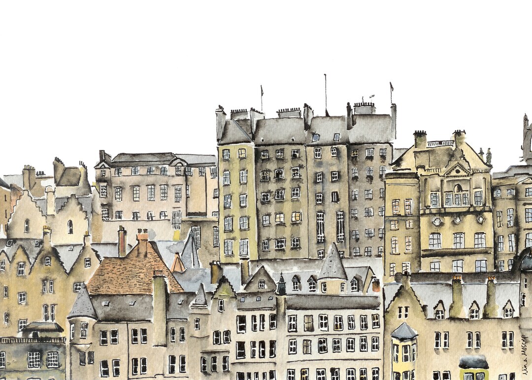 Edinburgh Art Print Edinburgh Scotland City Architecture Digital ...