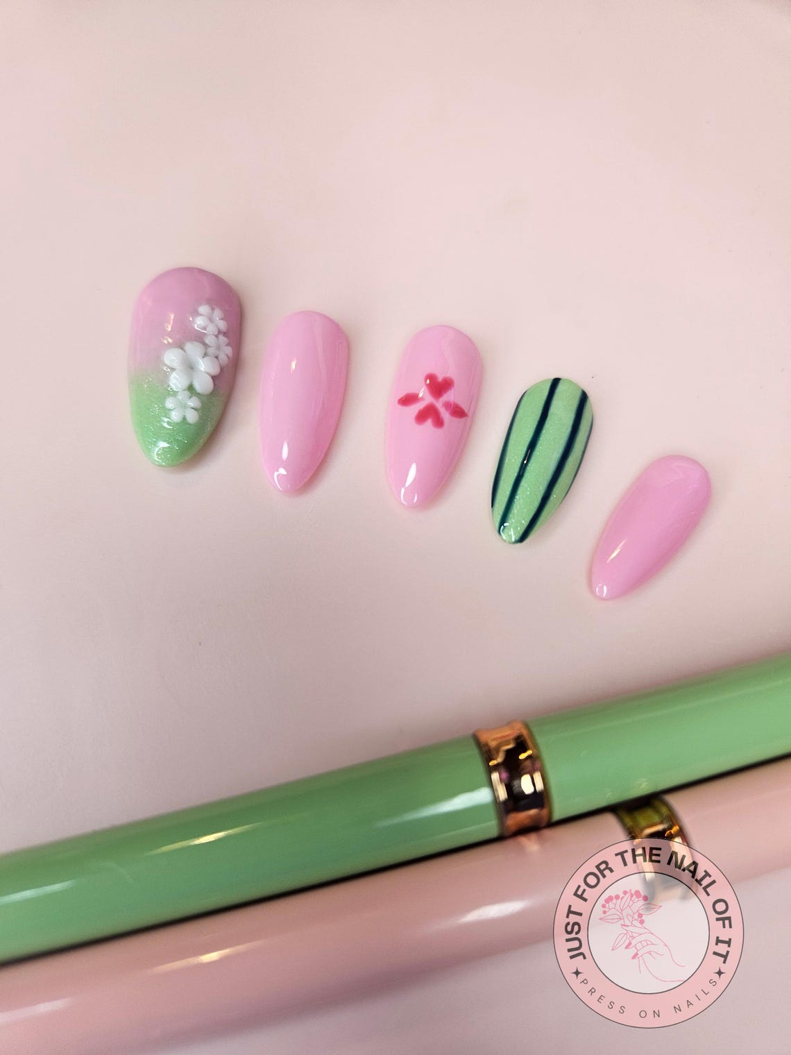 Mitsuri Kanroji Themed Press on Nails - Etsy