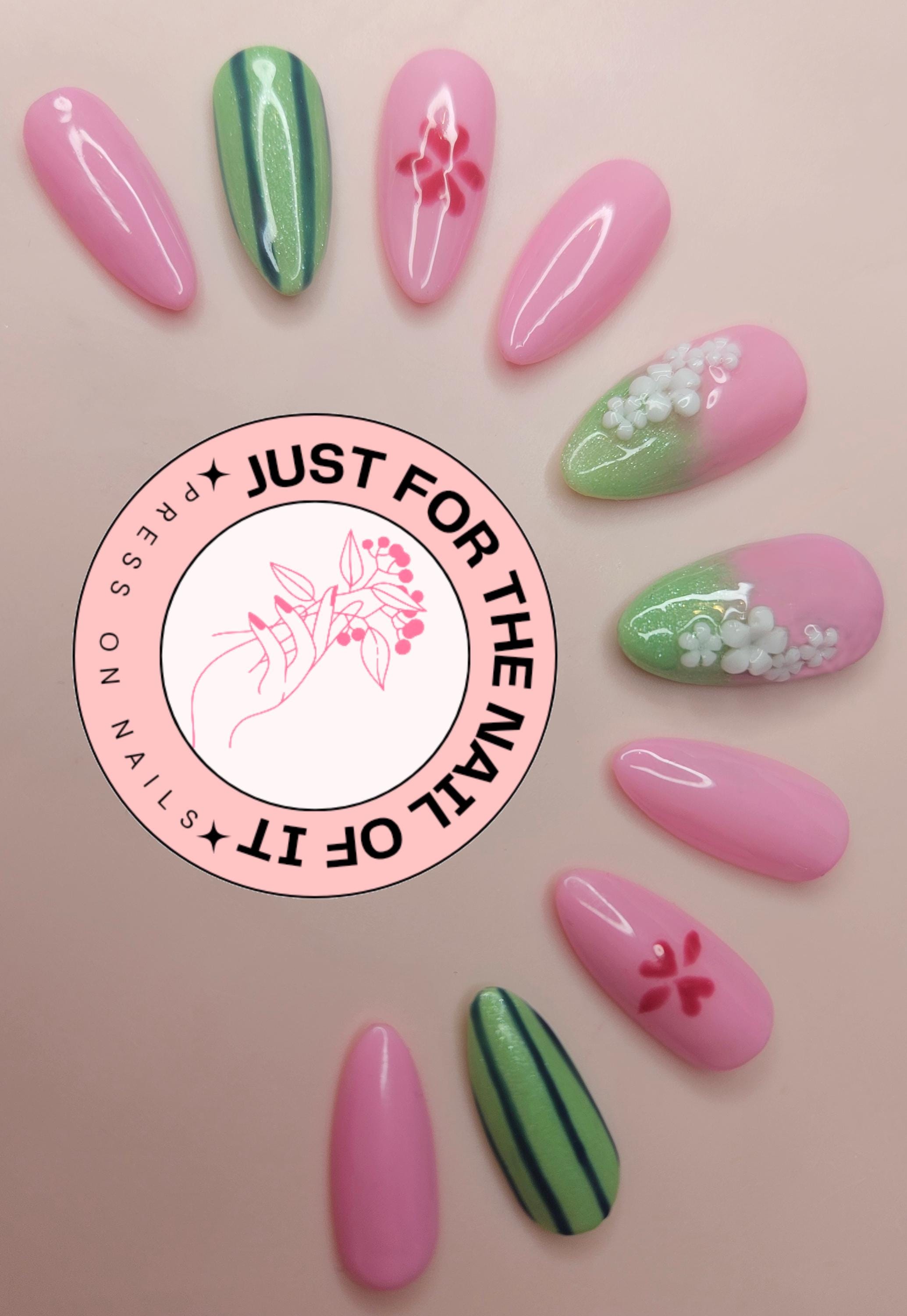 Mitsuri Kanroji Themed Press on Nails - Etsy