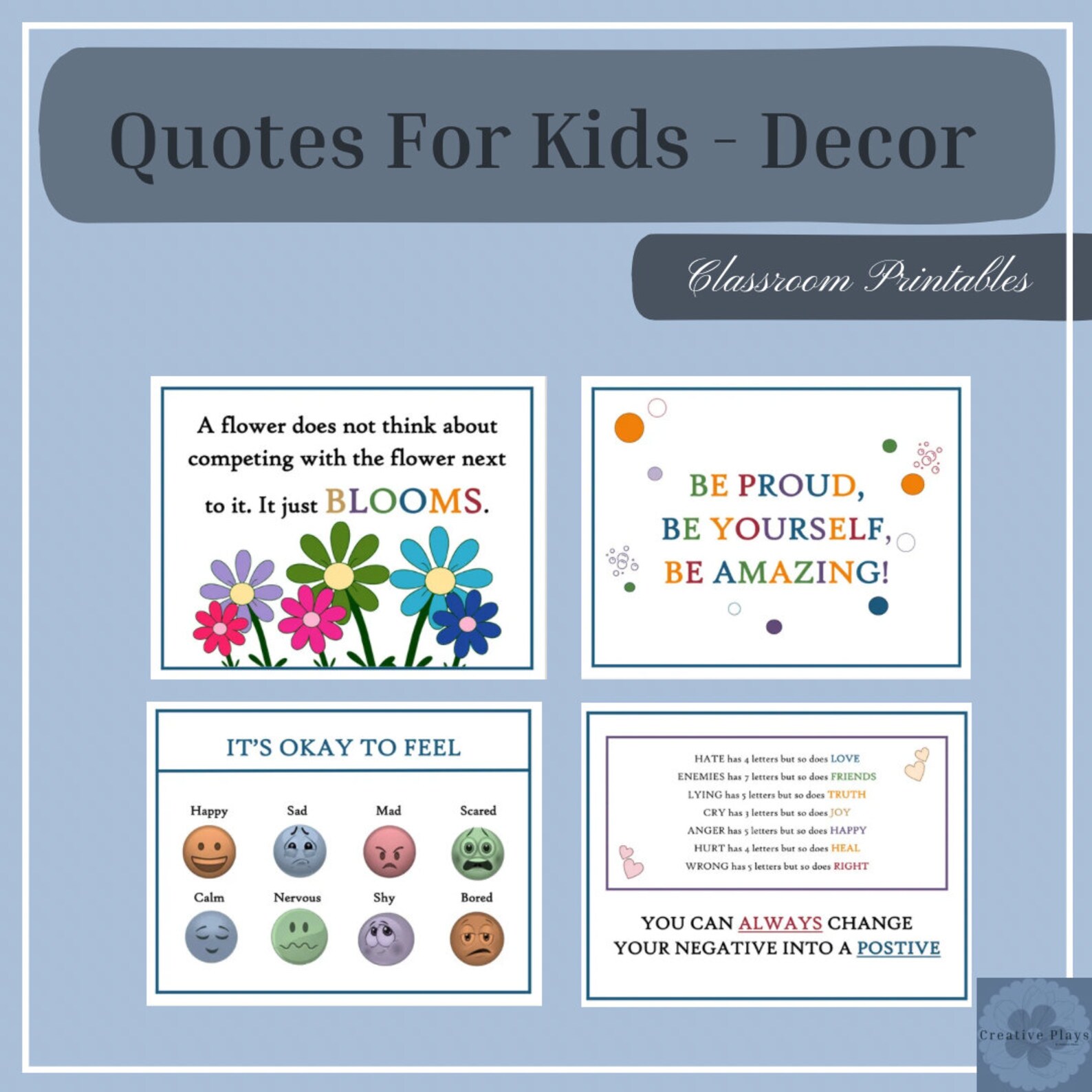 Quotes for Kids Decor, Classroom Printables: Inspirational Signs - Etsy